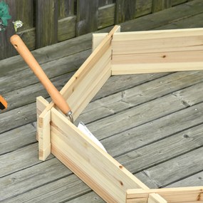 Outsunny šestihranný vyvýšený záhon DIY květináč Dřevěný květináč pro zahradu balkon Příroda 100 x 92 x 16 cm | Aosom