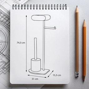 AWD Stojan s držákem papíru a WC štětkou