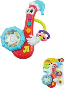 Dětské chrastítko Baby Mix s melodií saxofon červený