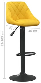Petromila Barové židle 2 ks hořčicově žluté samet