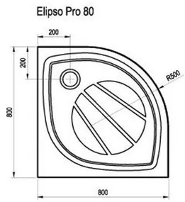 Ravak Galaxy Pro Elipso Sprchová vanička 80x80, bílá XA234401010