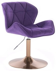 LuxuryForm Židle MILANO VELUR na zlatém talíři - fialová