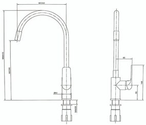 Hydroland Dřezová stojánková páková baterie s flexibilním ramínkem Emma Flex B.EMMA.BCZ