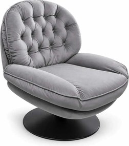 LuxuryForm DESIGN Otočné křeslo LUNA s podnožkou - šedé