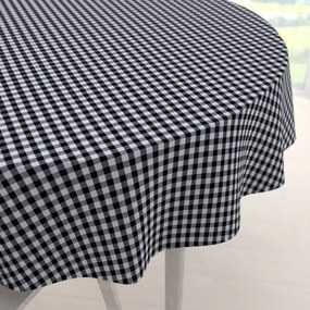 Biante Bavlněný kulatý ubrus Olivia OL-015 Černo-bílá kostka malá Ø 110 cm