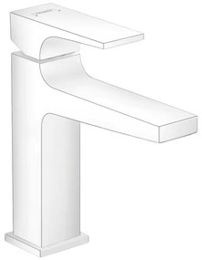 Hansgrohe Metropol, umyvadlová baterie 110 s výpustí Push-Open, bílá matná, 32507700