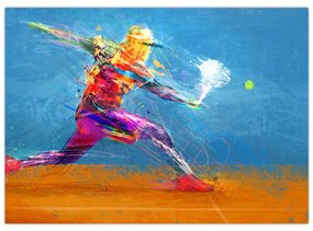 Skleněný obraz - Malovaný tenista (70x50 cm)