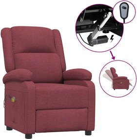 Elektrické masážní křeslo vínové textil 3098362