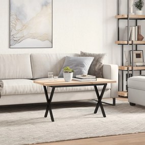 Konferenční stolek s X rámem 100x50x45,5 cm borovice a ocel 3282754
