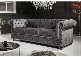 Massive home | Pohovka Chesterfield - šedý samet