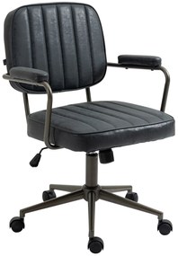 Kancelářská židle Natrona v industriálním stylu ~ koženka - Černá antik