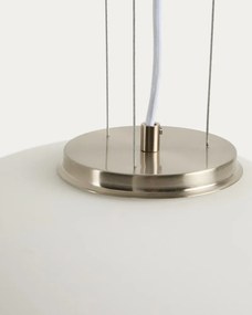 Bílé závěsné svítidlo se skleněným stínidlem ø 25 cm Ardali – Kave Home