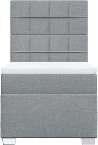 Box spring postel s matrací světle šedá 80 x 200 cm textil 3292615