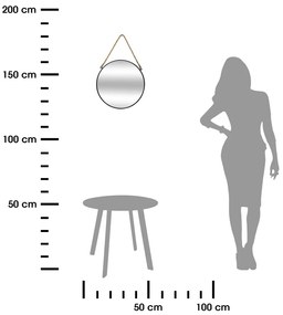 Závěsné zrcadlo Round1, černé
