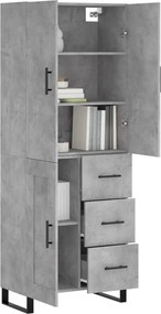 Skříň highboard betonově šedá 69,5x34x180 cm kompozitní dřevo 3196039