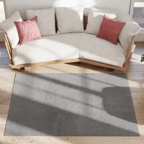 HOMCOM koberec do obývacího pokoje 160x120 cm, koberec s dlouhým vlasem, pratelný v pračce, protiskluzový, umělá kožešina, světle šedý