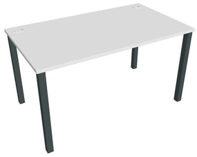 Stůl pracovní rovný 140 cm - Hobis Uni US 1400 Dekor stolové desky: bílá, Barva nohou: černá