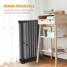 Skládací brána PawHut pro střední a velké psy s dvojitým zámkem, 6-panelová konstrukce ze železa a plastu, vnitřní bezpečnostní brána, 123x102x100 cm…