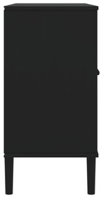 Příborník SENJA ratanový vzhled černý 112 x 40 x 80 cm borovice