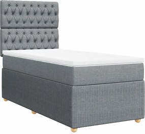 Box spring postel s matrací světle šedá 90x190 cm textil 3291918