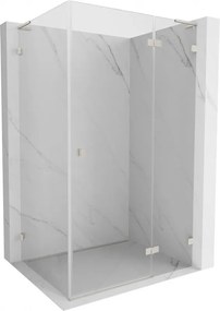 Mexen Lunar, L výklopný sprchový kout pravý 100 x 80 cm, 8mm čiré sklo, ocelový profil, 834L-100-080-97-00-P