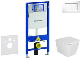 Geberit Duofix - Set předstěnové instalace, klozetu Arkas a sedátka softclose, tlačítko Sigma30, bílá/chrom SANI11CA3108