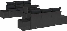 Set pohovek 7 ks Černá polyratan 3349109