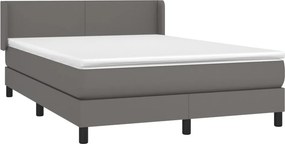 Box spring postel s matrací šedá 140x200 cm umělá kůže 3130665