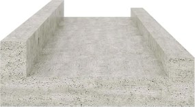 Nástěnné police 4 ks betonově šedé 40 x 9 x 3 cm 326704
