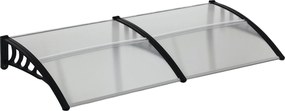 Outsunny Zahradní Markýza 200x96cm, Polykarbonátová a Hliníková Markýza pro Balkony, Okna a Dveře, Čirý | Aosom