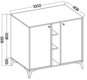 TOKYO 1 b | komoda 822 | 100,2 cm | béžová/zlatá