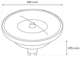 Halogenová LED žárovka GU10 neutrální 4000k 10,5w 550 lm černá