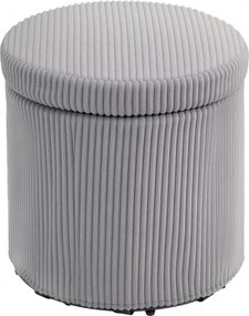 HOMCOM Kulatý úložný ottoman s polstrovaným sametem, odnímatelné víko pro chodbu, ložnici a obývací pokoj Ø40x41 cm Světle šedý | Aosom