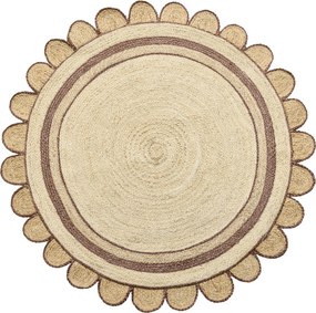 Diamond Carpets India, Ručně vázaný kusový koberec Nora J 30 Natural kruh, 80x80 (průměr) kruh, béžová, chodba / předsíň
