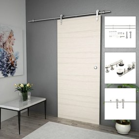 Sada Příslušenství Pro Posuvné Dveře Nerez Ocel Stříbrná - 200 cm