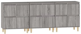 Příborníky 3 ks šedé sonoma 60 x 35 x 70 cm kompozitní dřevo,  3185773