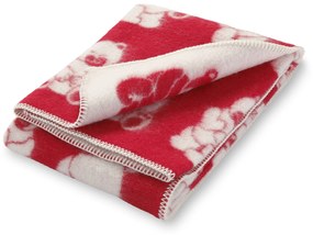 Teplá vlněná dětská deka růžová 90cm x 130cm