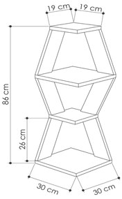 RAVAGER, rohová nástěnná police, světlá moka