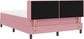 Postel s boxspringem s čelo Růžová 190 x 140 cm samet 3341413