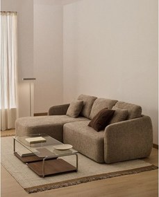 Taupe žinylková rozkládací rohová pohovka (levý roh/s lenoškou) Laira – Kave Home