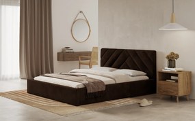 Postel PRATO 140x200 hnědá s úložným prostorem