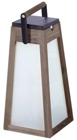 LED solární lucerna Tecka, teak duratec šedá 39cm