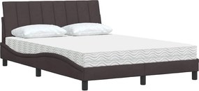 Postel s matrací Hanko tmavě hnědá 140 x 190 cm textil 3310527