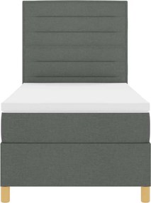 Postel s boxspringem s matrací Tmavě šedá 80 x 200 cm textil 3339498