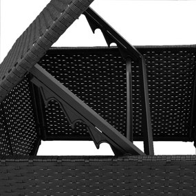 vidaXL Zahradní stolička s poduškou černá 55 x 55 x 37 cm polyratan [366002]