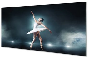 akrylový obraz Bílý balet šaty žena 100x50 cm