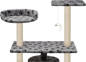 vidaXL Škrabadlo pro kočky se sisalovými sloupky 95 cm [170513] Barva: Šedá
