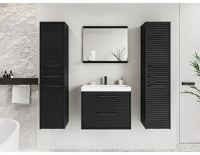 Koupelnový nábytek Tomeq III, Barva: čierny grafit / čierna fala, Sifon k umyvadlu: ano, Baterie: Maro Blo 020M