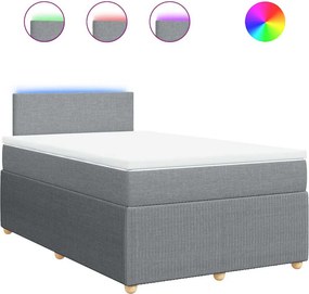 Box spring postel s matrací světle šedá 120x190 cm textil 3289688