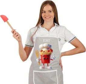 Kuchyňská zástěra Pasta EMI, šedá